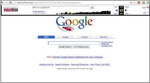» Ver cómo era una pagina web en el pasado